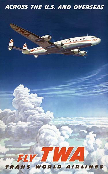 Fly TWA - Across The US And Overseas - 1950's - Travel Poster Mug ...