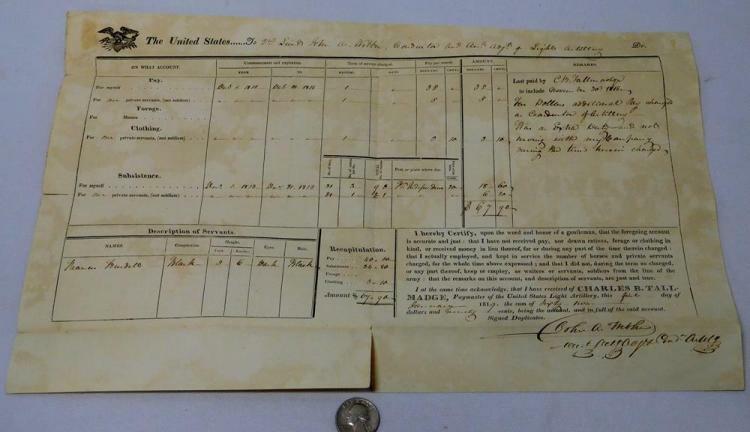 Original 1819 US Army Document Signed and 37 similar items