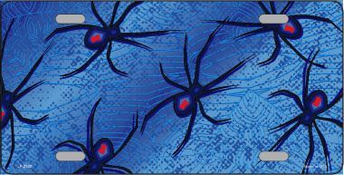 Black Widow Spiders Metal Novelty License Plate - License Plates