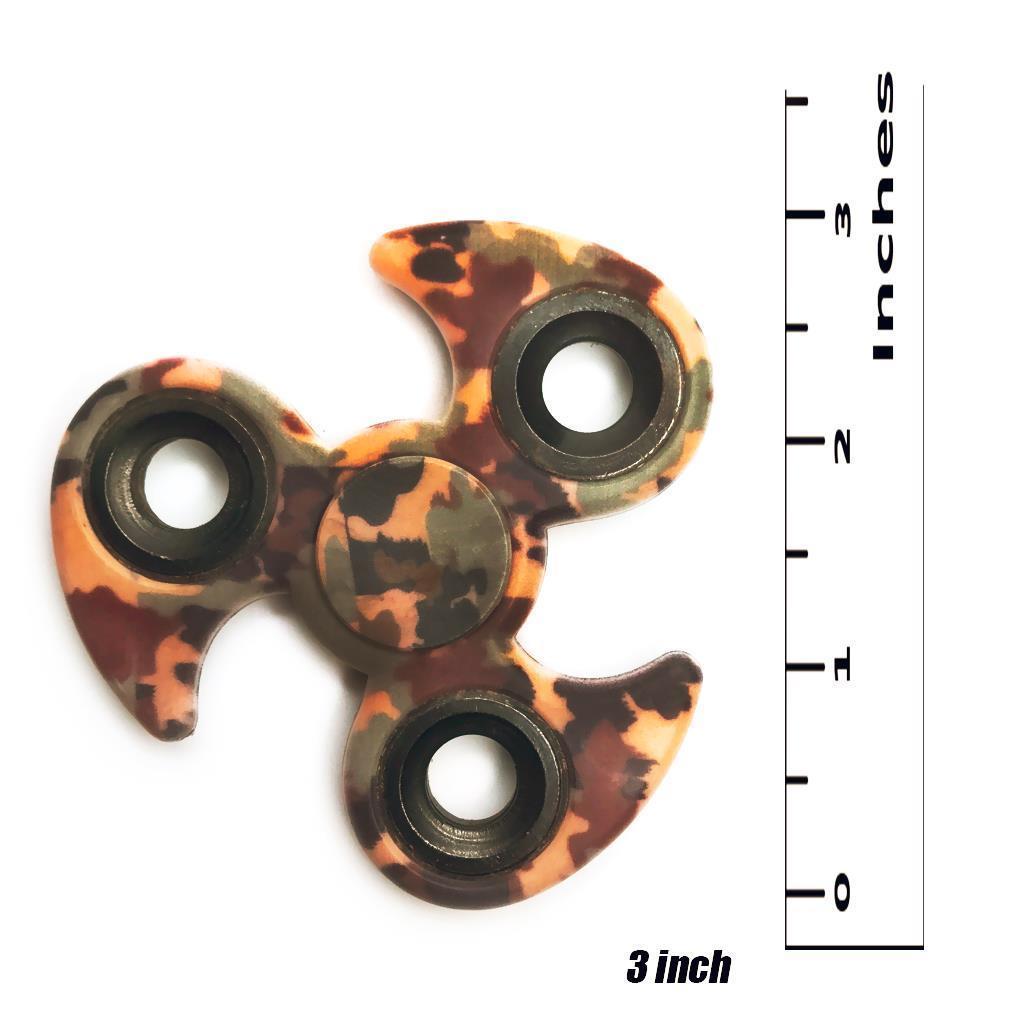 Pinwheel Tri Three Sides Arm Ceramic Fidget Fast Spin Multi Brown Camo ...