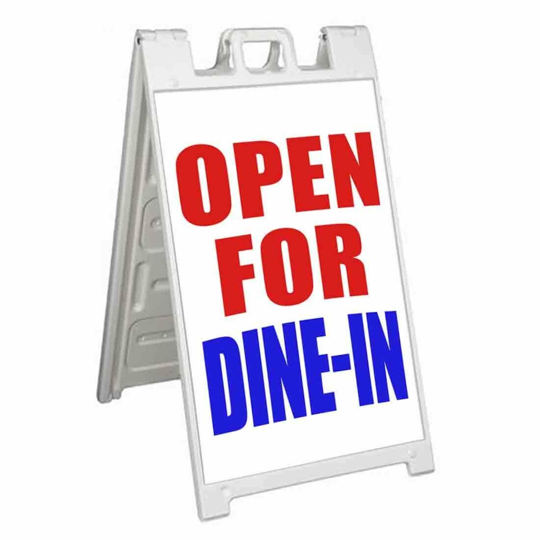 OPEN FOR DINE-IN Signicade 24x36 Aframe Sidewalk Sign Banner Decal FOOD ...