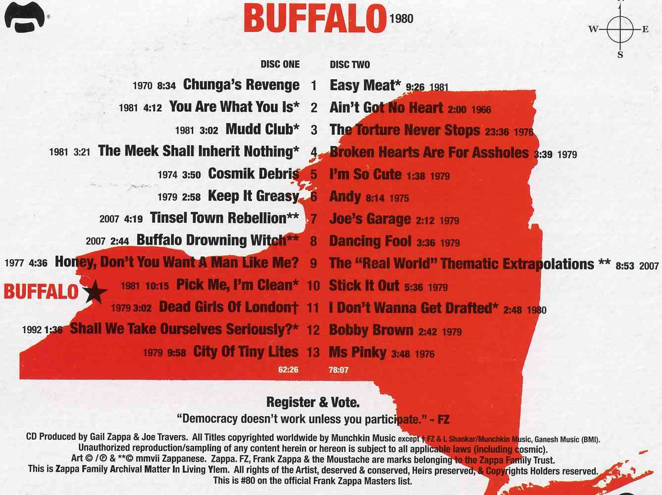 Frank Zappa - Buffalo ( 2 CD ) ( Memorial Auditorium . Buffalo . NY ...
