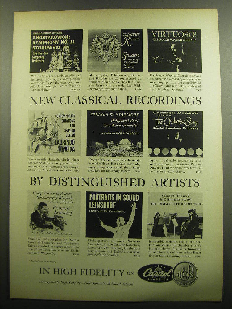1958 Capitol Records Ad - New classical and similar items