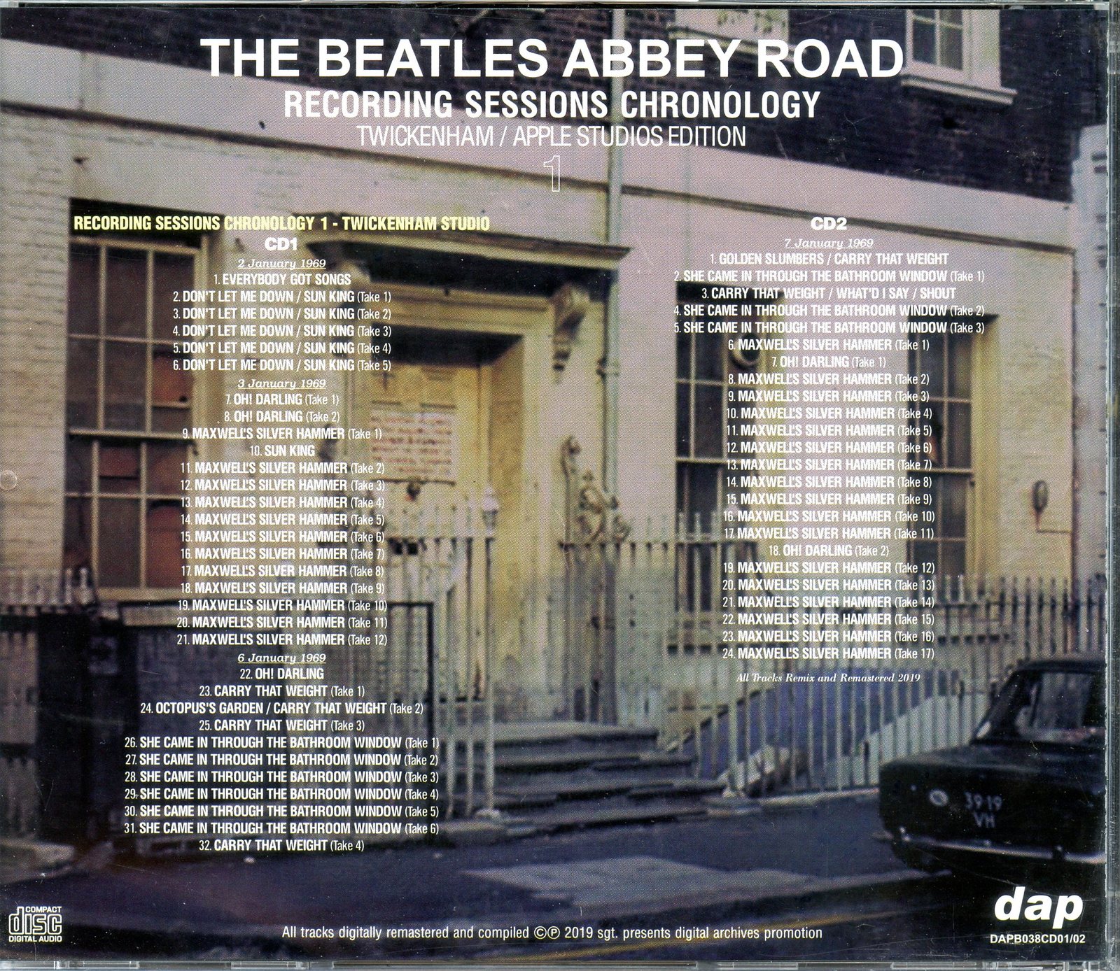 The Beatles- Abbey Road Recording Sessions Chronology Vol. 1 ( 2 CD SET ...