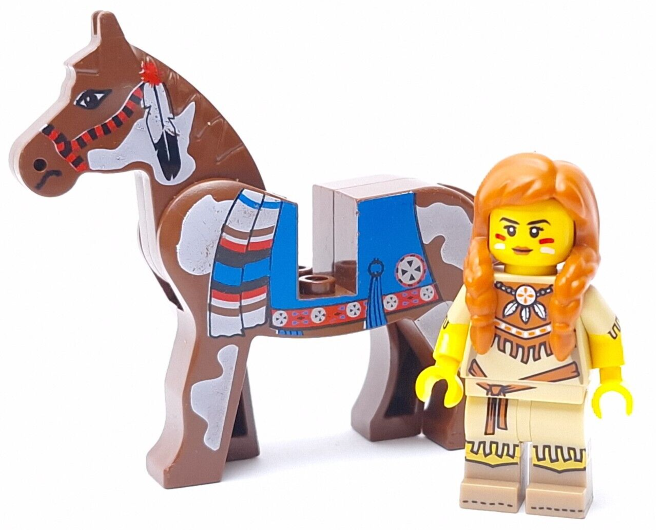 Lego Brown Horse Minifigure Western Indian Tribal Woman Native Figure ...