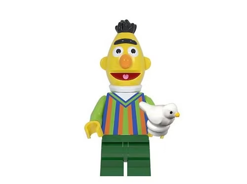 Building Custom Bert Sesame Street Kids TV Show Cartoon Minifigure ...