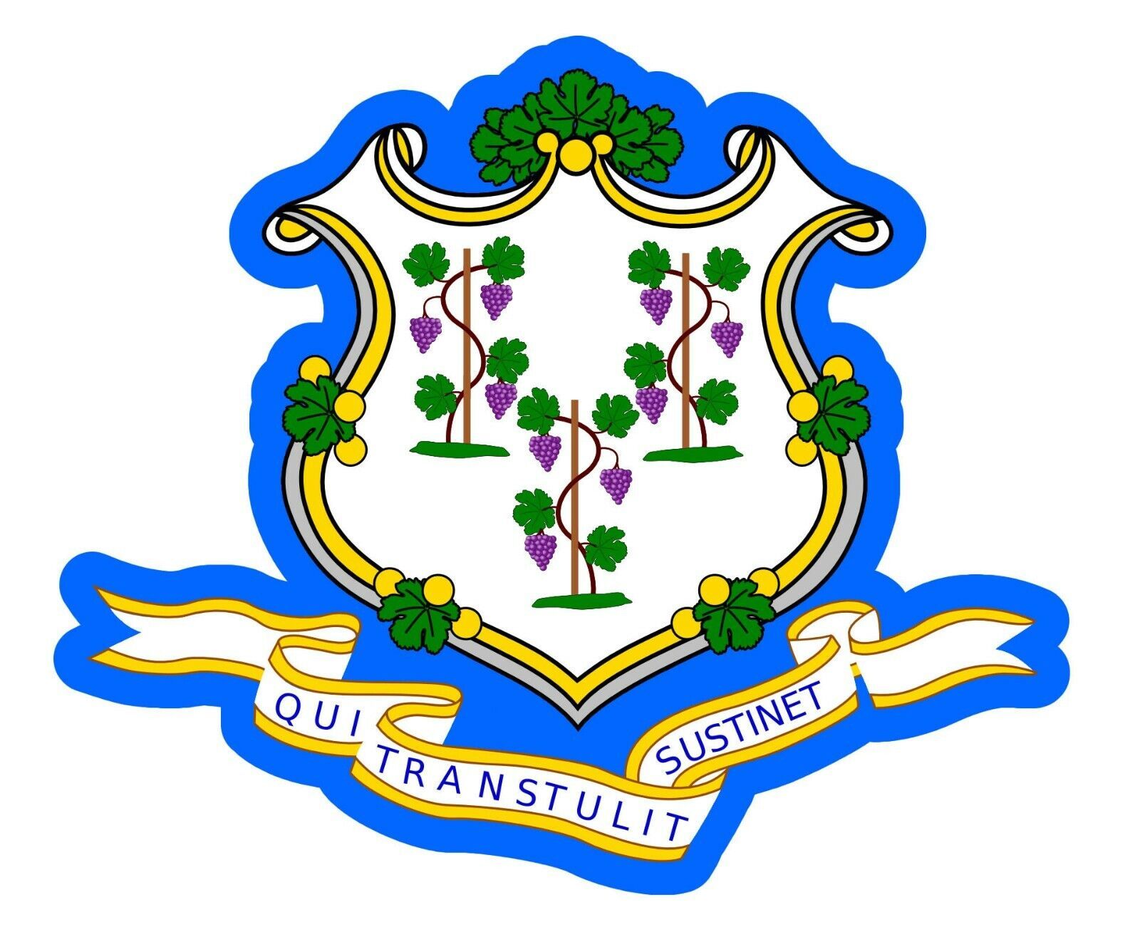 Connecticut CT Flag Logo Vinyl Sticker - Every Other Thing