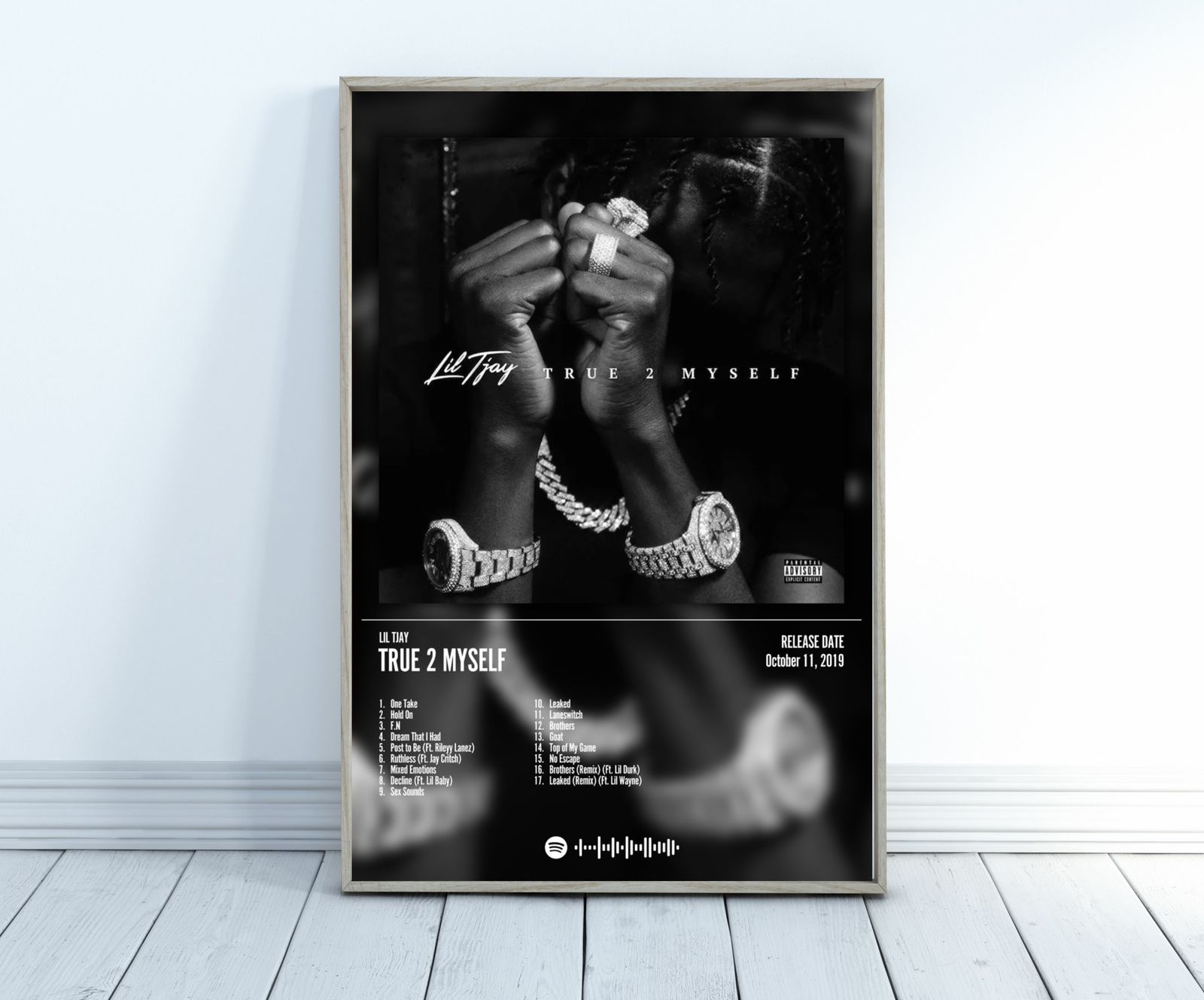 Lil Tjay Poster, True 2 Myself Album Poster, Lil Tjay Album Tracklist ...