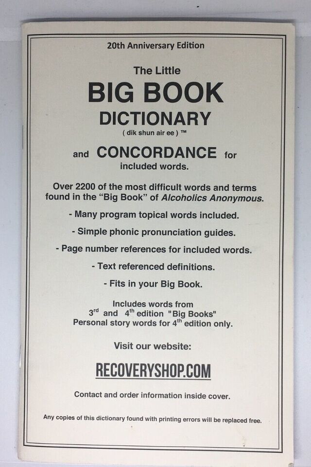 The Little Big Book Dictionary and Concordance Acceptable - Adult ...