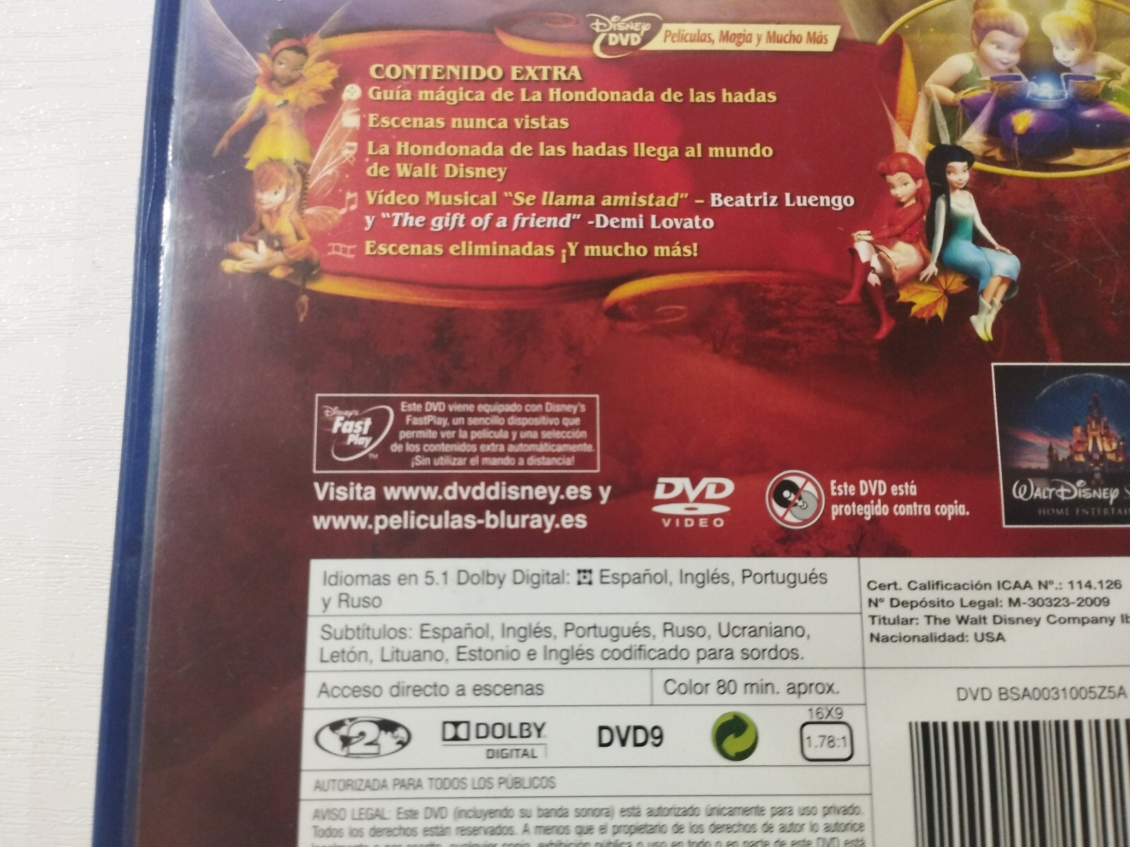 Tinkerbell Treasure Lost WALT DISNEY - DVD + Extras Spanish English ...