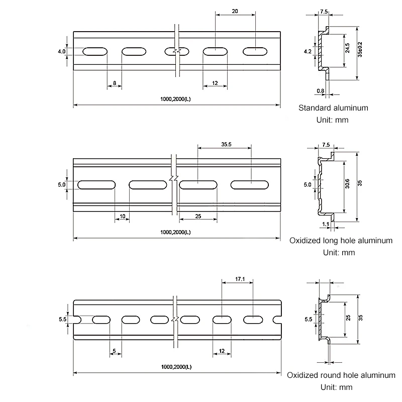 House Home 1Pcs Aluminum/Steel Universal Guide Rail DIN Mounting C45 ...