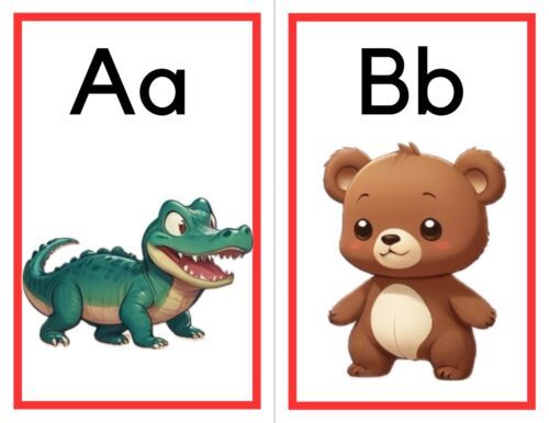 Large Set - 26 Letters Alphabet & Number 0-20 Flash Cards - Laminated ...