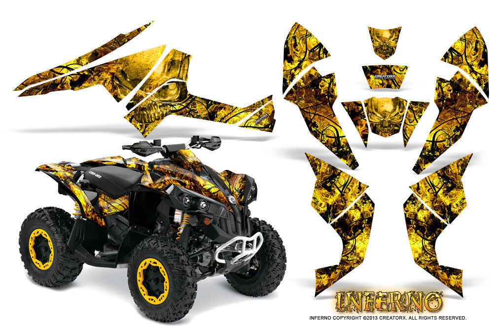 Can-Am Renegade Graphics Kit by CreatorX Decals Stickers INFERNO YELLOW ...