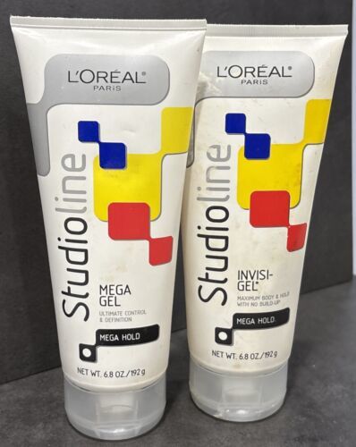 L'oreal StudioLine Mega Gel & Invisi-Gel Hair Gel 6.8 oz Each - Gel ...