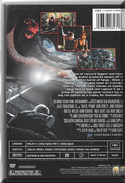 DVD - Boa Vs. Python (2004) *Jaime Bergman / Angel Boris / David ...