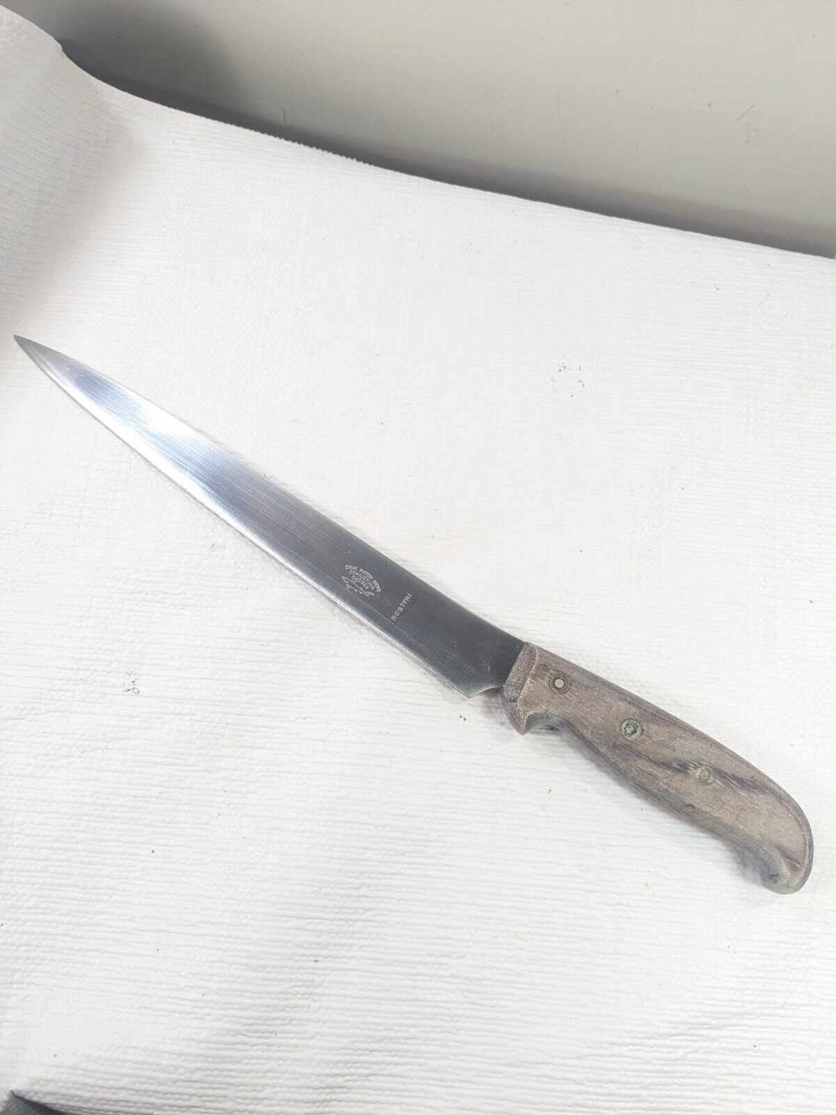 Vintage Erik Anton Berg chef Knife Eskilstuna Sweden Rostfri Inox Stainless Inox - Kitchen ...