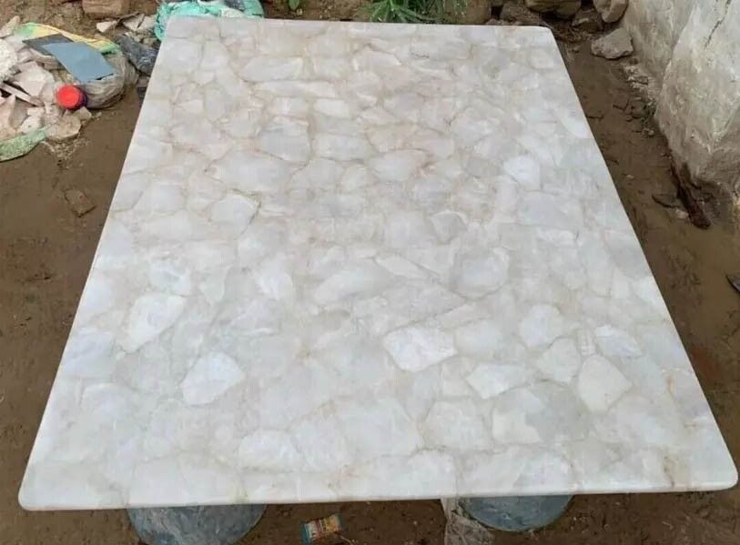 36"x48" White Quartz Stone Console Dining Table Handmade Countertop ...