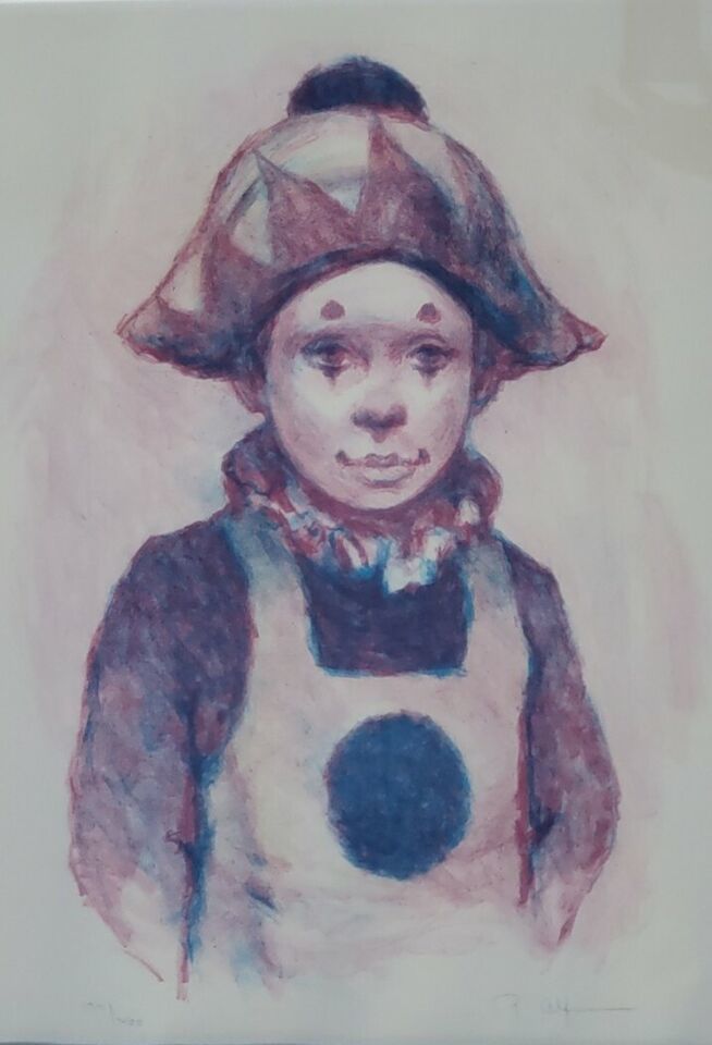 Hand Signed Philippe Alfieri - 177/200 - Young Boy Clown - Lithograph ...