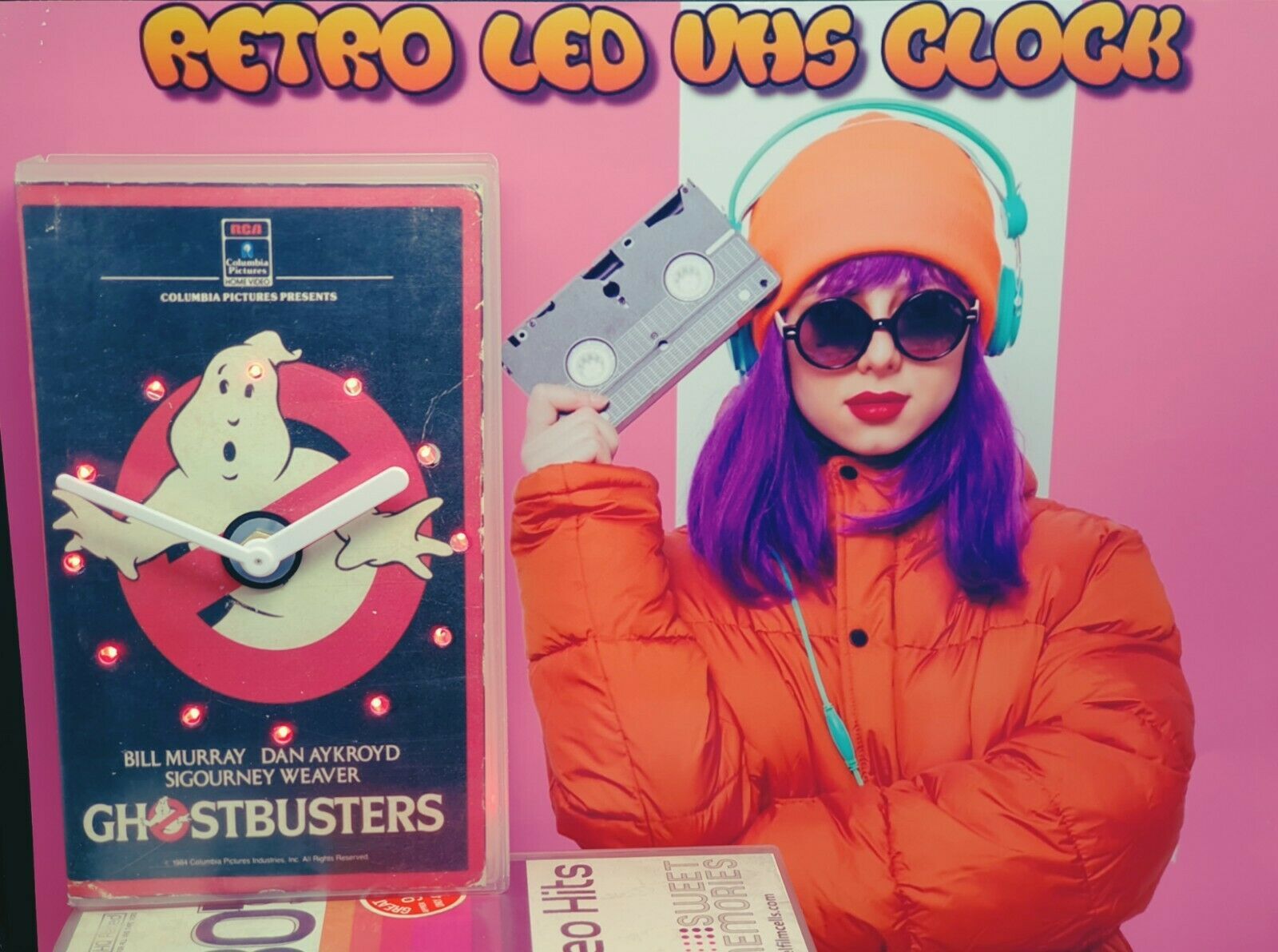 Retro Original backlit LED VHS Clock, Stand by Me VHS Case Desk or wall ...