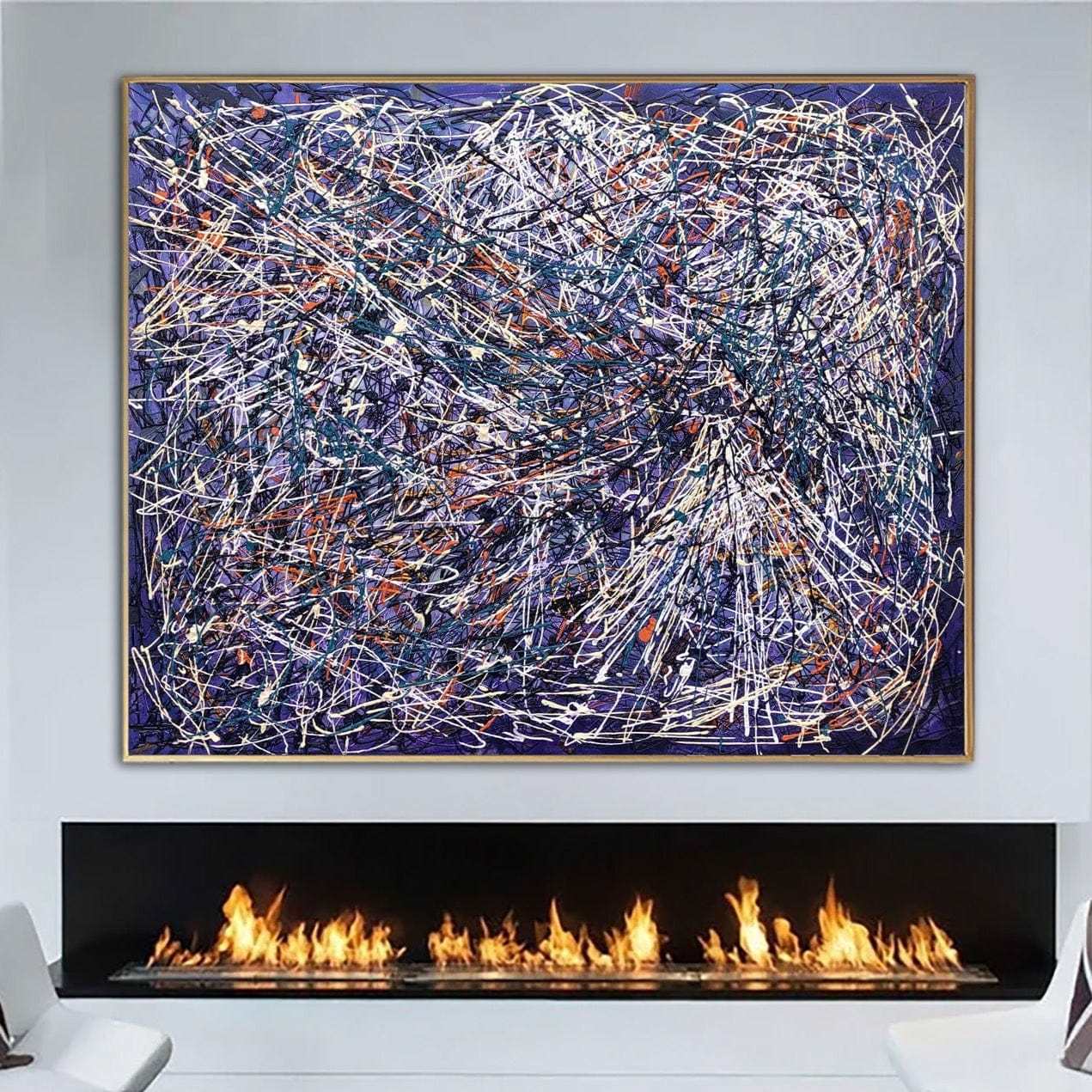 Jackson Pollock Style Paintings On Canvas Modern Textured Acrylic Art | PRIME - Art