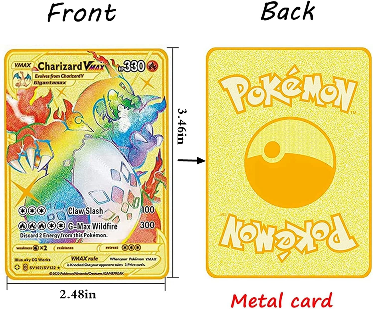 Charizard DX Gold Metal Pokemon Card Collectible/Gift/Display - Trading ...