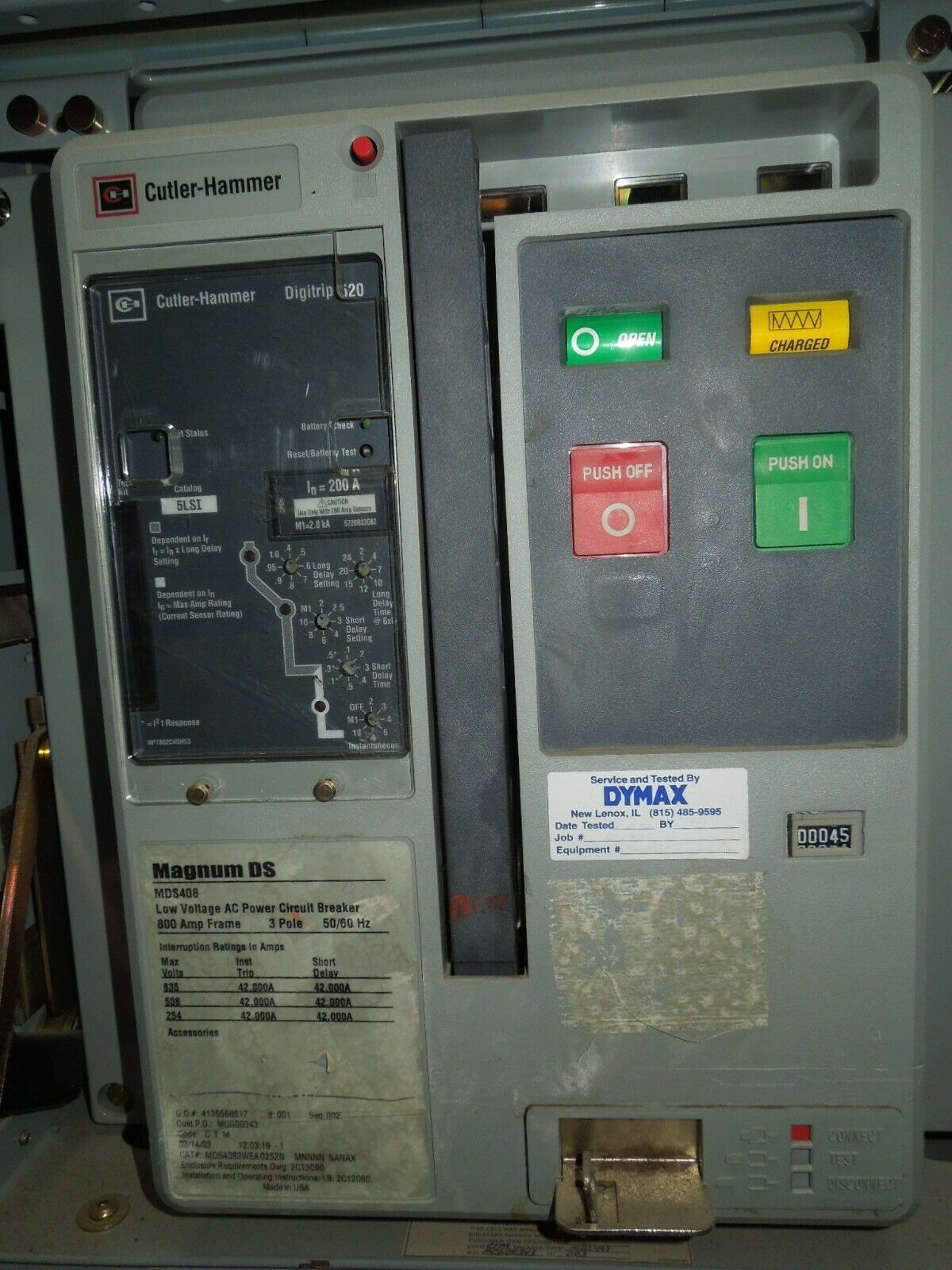 Cutler-Hammer Magnum DS MDS408 800A Frame 200A RP 3p 600V MO/DO ...