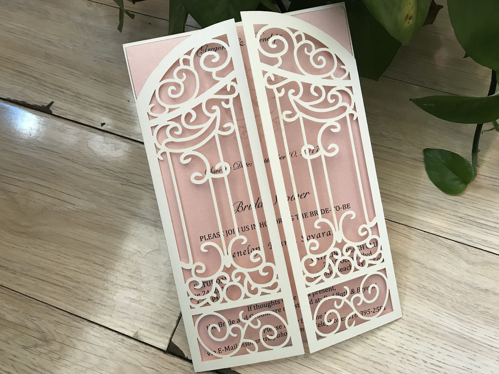 50pcs Gate Laser cut wedding invitations,laser cut invitation cards ...