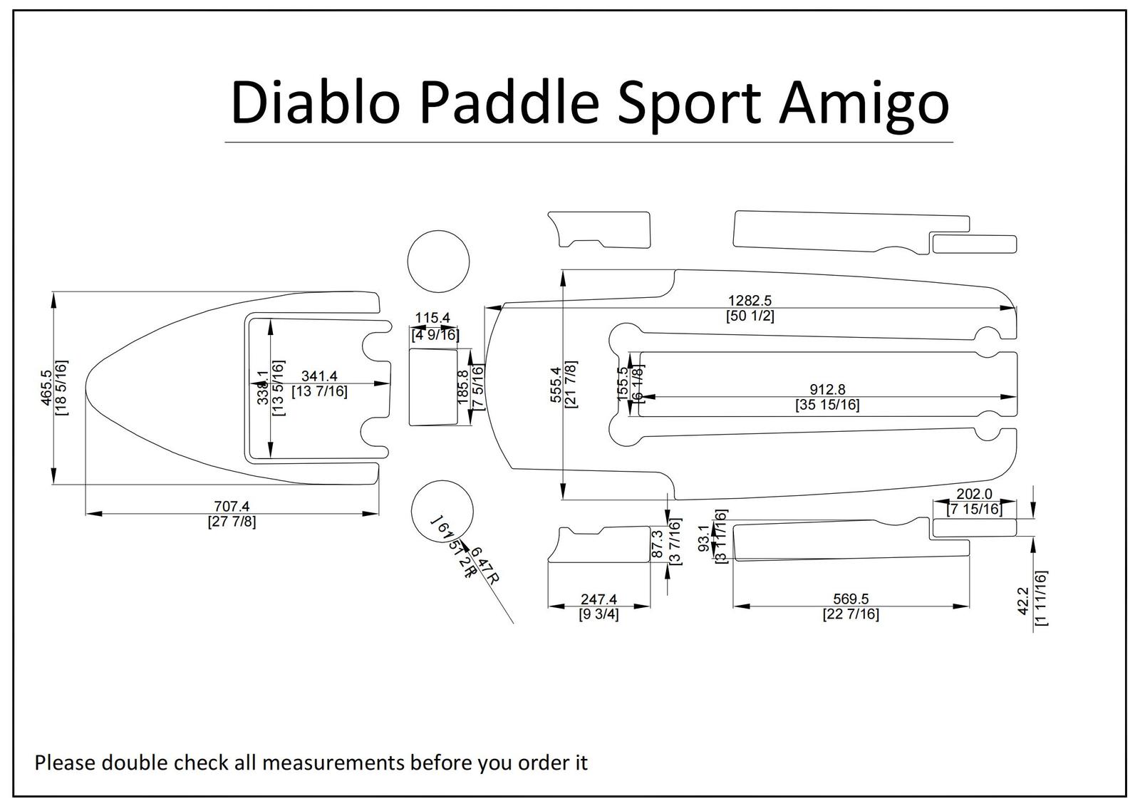 Diablo Paddle Sport Amigo Kayak Boat EVA Foam Teak Deck Floor Pad ...