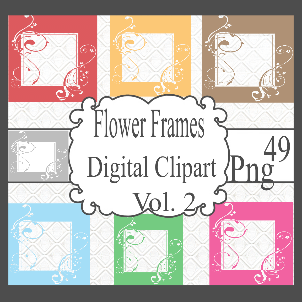 Flower Frames Digital Clipart Vol. 2 - Scrapbooking