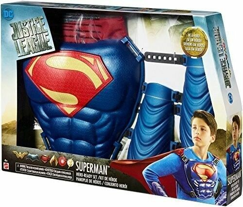 DC Justice League Superman Hero-Ready Costume MASK CAPE CHEST GAUNTLETS ...