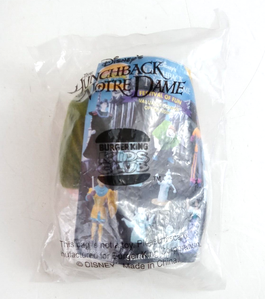 New 1996 Disney Hunchback Of Notre Quasimodo Burger King Toy - Fast Food