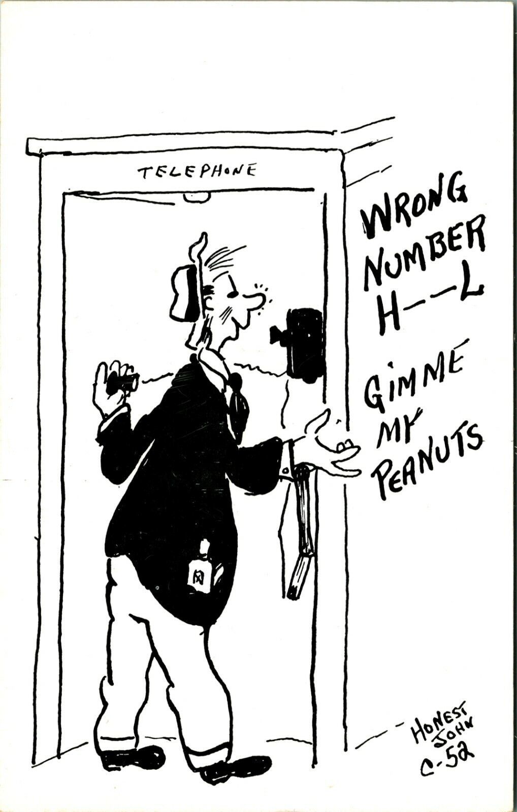 Artist Signed Honest John Comic Telephone Gimme My Peanuts UNP Chrome ...