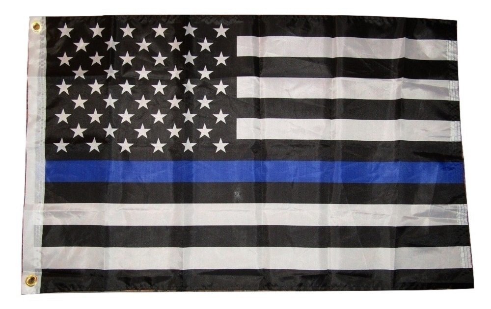 KCHEX 2x3 USA American Police Blue Line Memorial Flag 2'x3' Banner ...