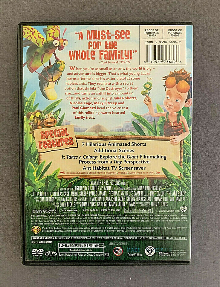 The Ant Bully (DVD, 2006, Full Frame) Family Kids ~ Julia Roberts ...
