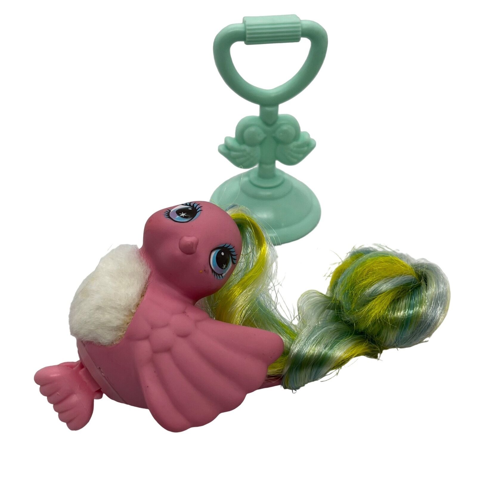 FairyTails Downey Tails Fuzzy Tummy Hasbro Vintage Bird w/ Perch ...