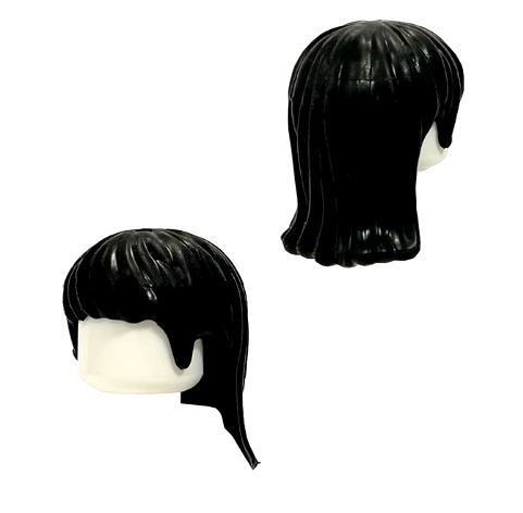 Minifigure Black Styled Long Hair Building - LEGO (R) Minifigures
