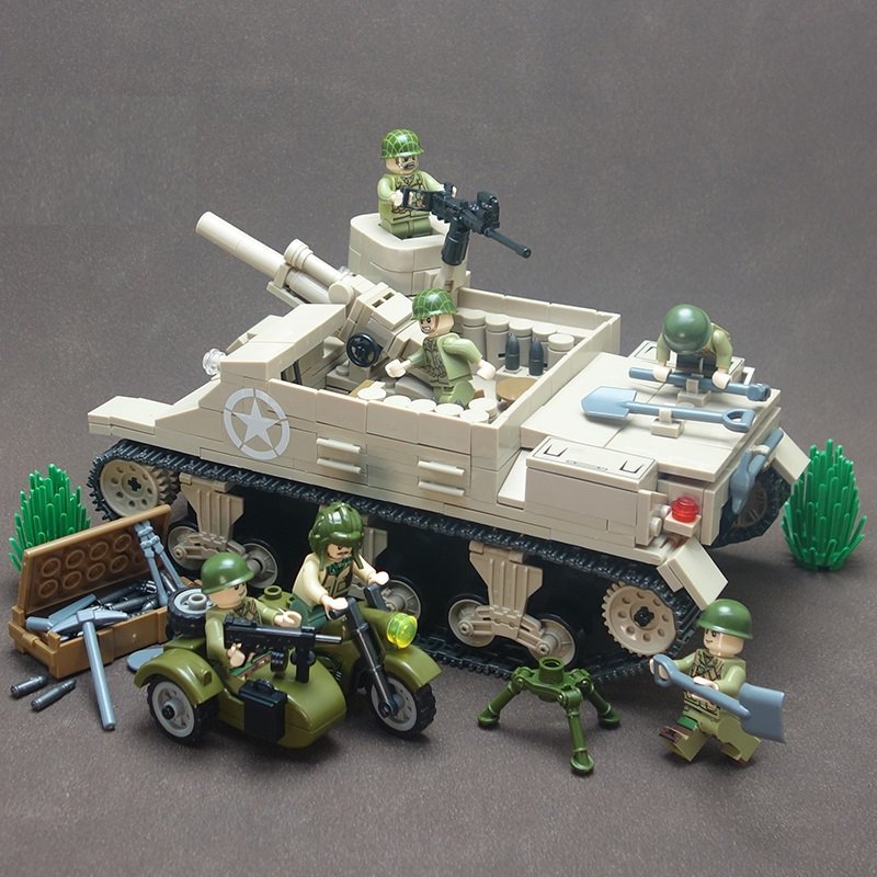 WW2 American Army M7 Priest Artillery Military Building Toys - Building ...