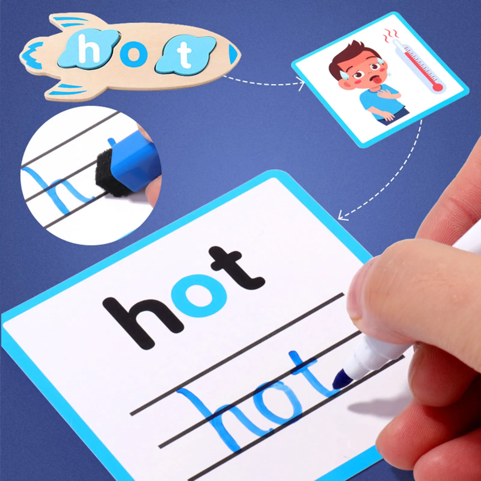 Montessori CVC Word Games Wooden Educational Vowel Reading Letters ...