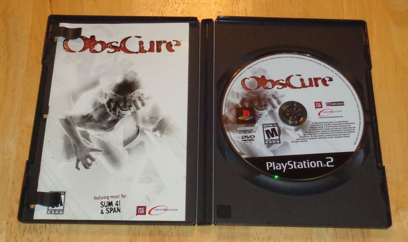 PlayStation 2 PS2 Obscure Horror Video Game - Disc + Manual, NO COVER ...