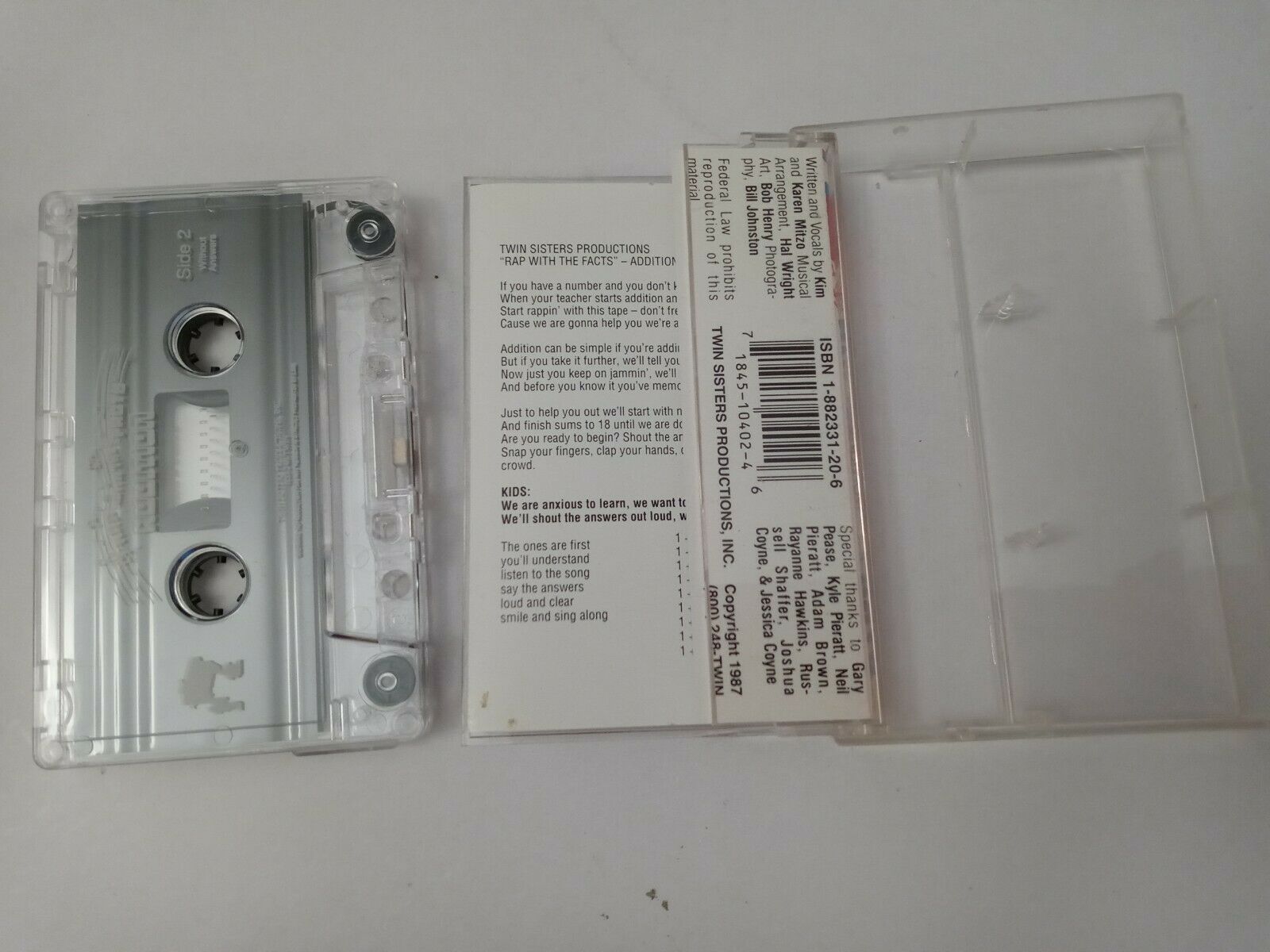 RAP WITH THE FACTS cassette tape only ADDITION Twin Sisters educational ...