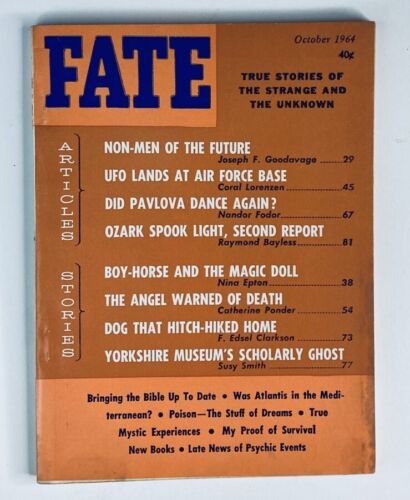 VTG Fate Magazine October 1964 Vol 17 No. 10 Non-Men of The Future No ...