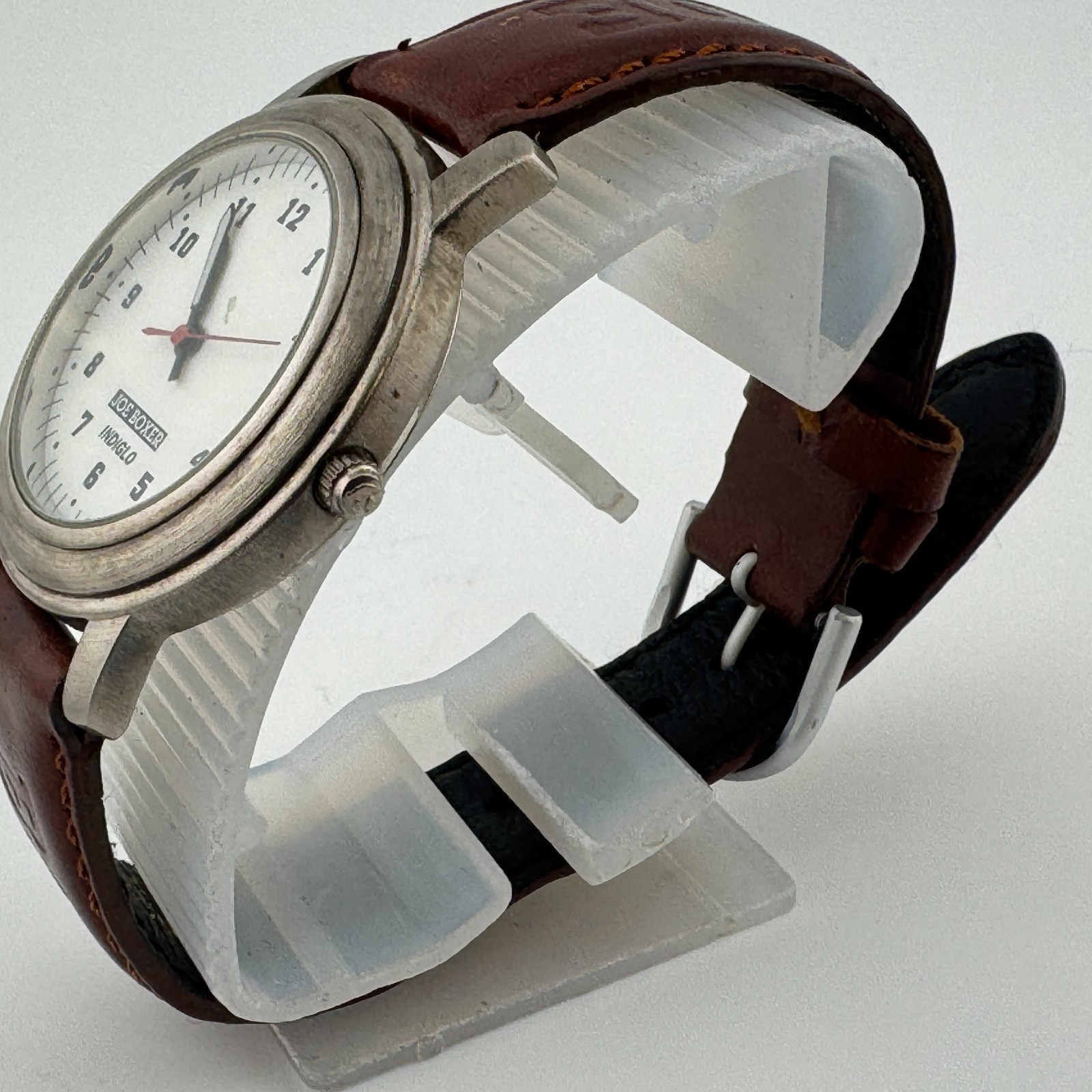 VTG Joe Boxer Timex Indiglo Quartz Watch Men Silver Leather Analog New ...