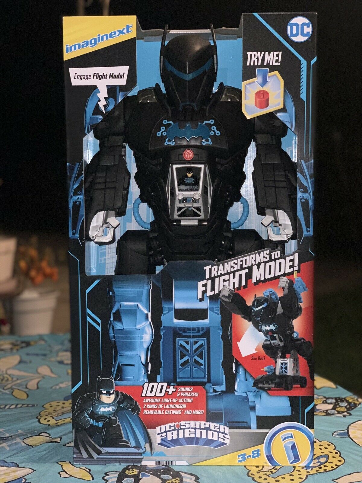 Imaginext Bat-Tech Batbot, Transforming 2-in-1 Batman Robot W/Lights ...