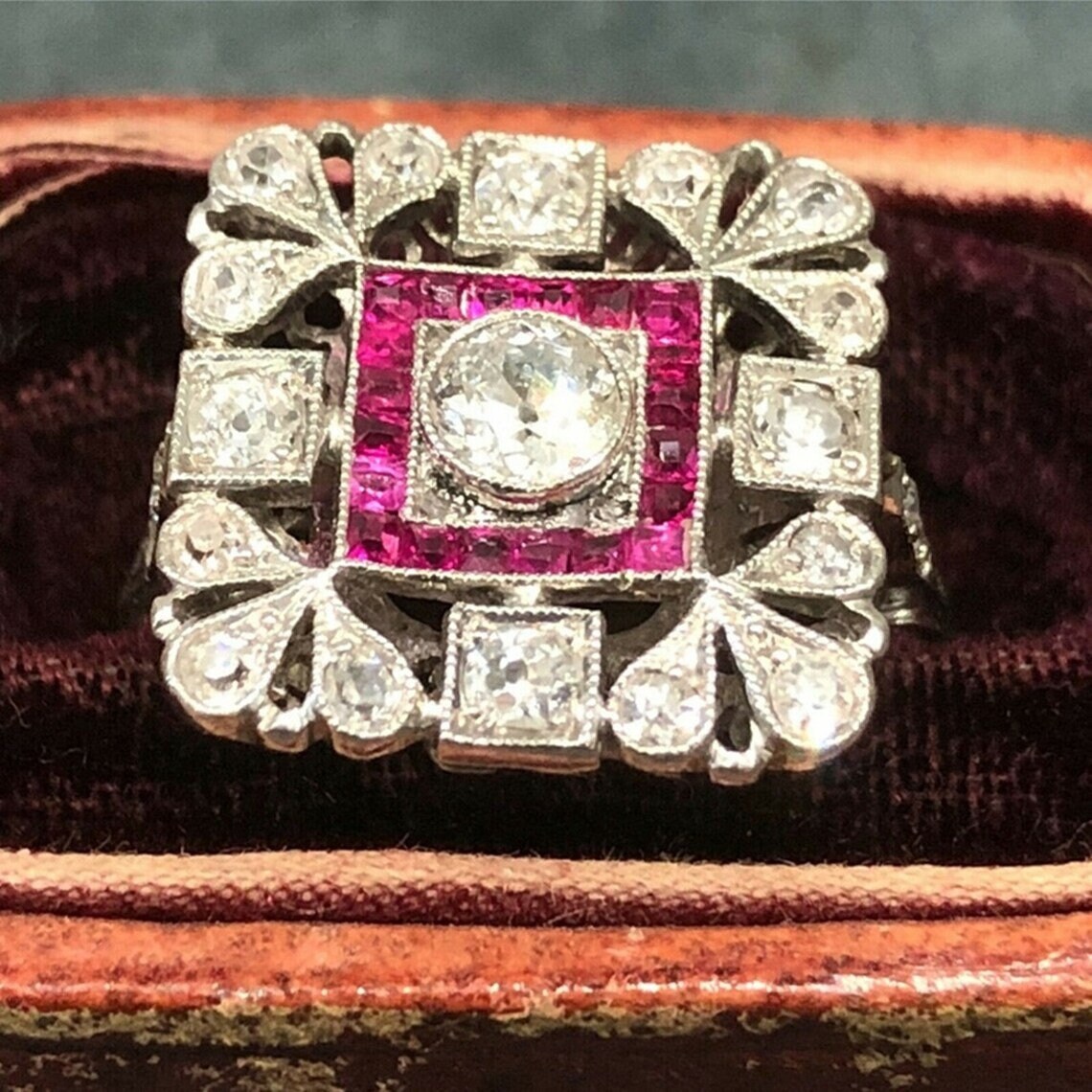 Bezel Set Filigree Ring, Floral Inspire Wedding Ring, Art deco ...