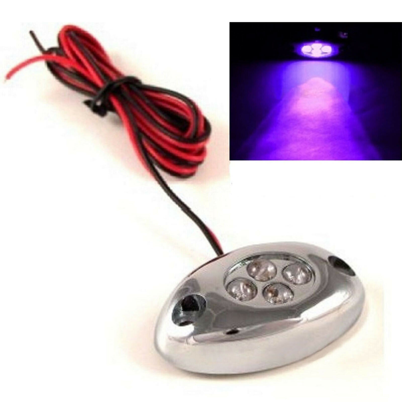 10 Purple LED Chrome Accent Module Motorcycle Chopper Frame Neon Glow ...