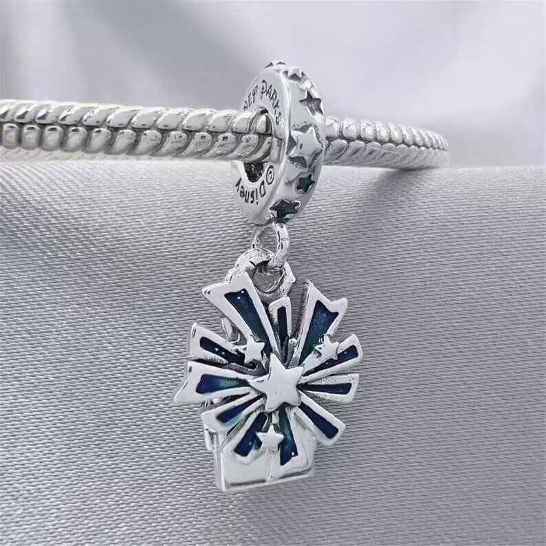 100th Anniversary Disney Parks Disney Castle Fireworks Dangle Charm ...