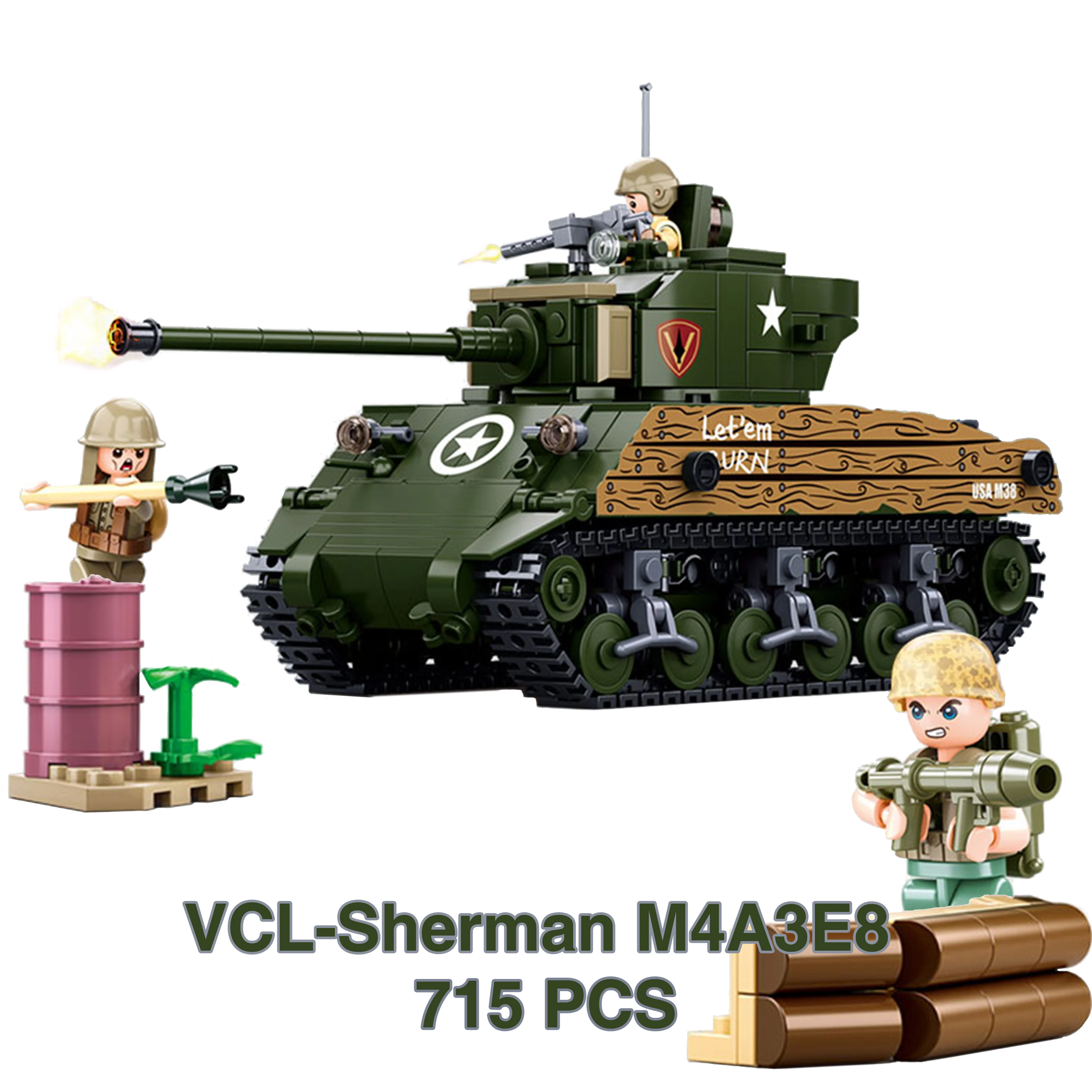 Military Tank T-34 Sherman Panzer IV BF109 Fighter Russia MOC WW2 Army ...