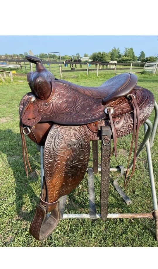 Western saddle 15" buffalo Brown Color with and similar items