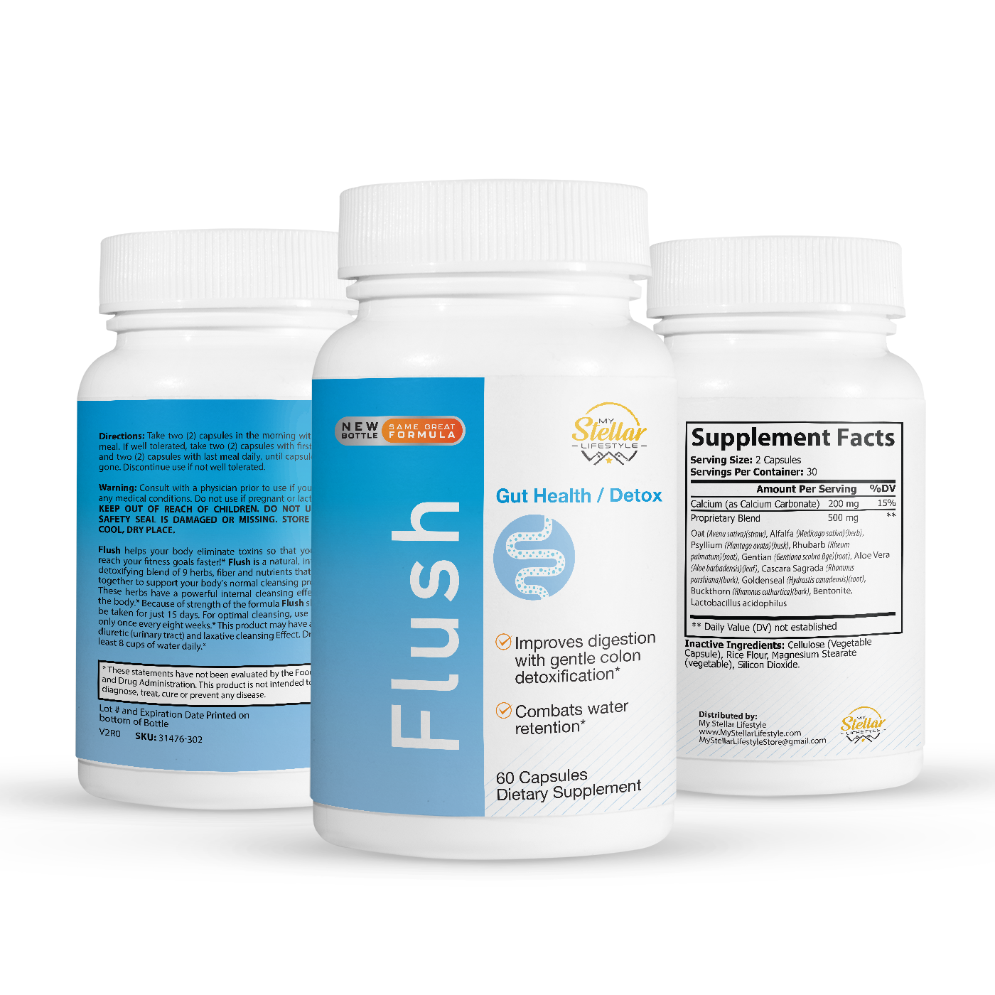 10 Pack Flush, helps digestion detox & combats water retention-60 ...