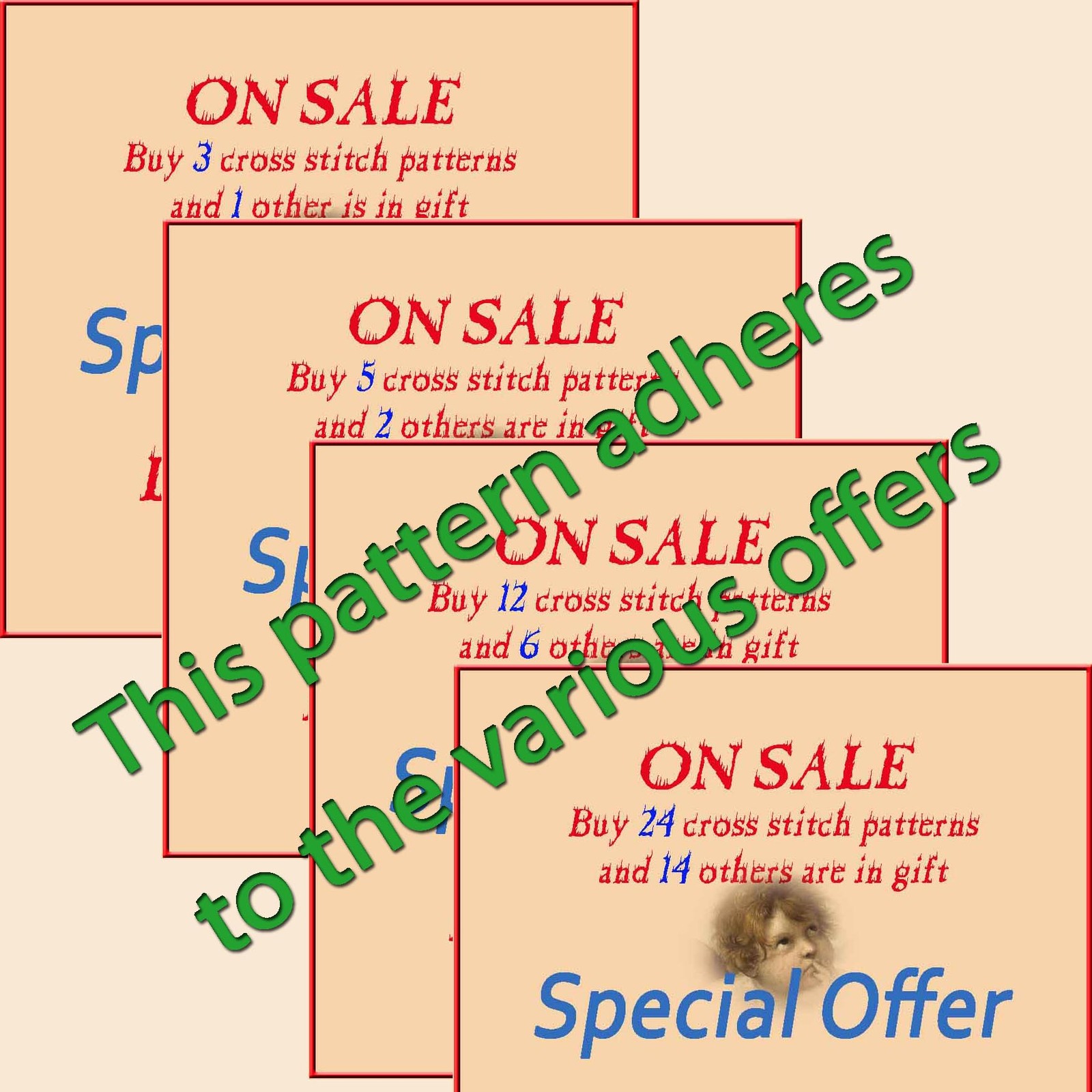 counted cross stitch pattern 4 season Mucha stained 400 * 234 stitches ...